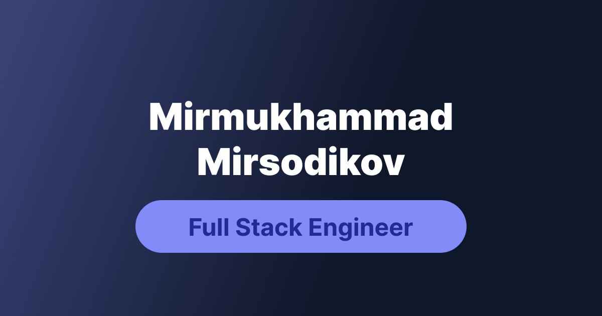 Mirmukhammad Mirsodikov